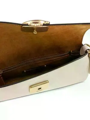 COACH Leather Shoulder Bag With Clasp Detail - Neutrals
