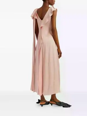 Erdem Floral-embellished Ruffled Midi Dress