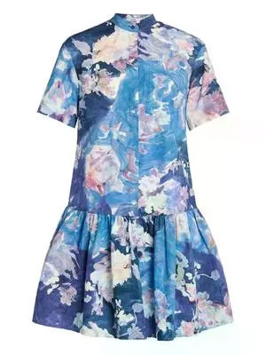 Blue Floral Print Dresses