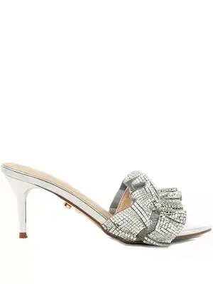 TWENTY FOURHAITCH Embellished Ruffled Heeled Sandals