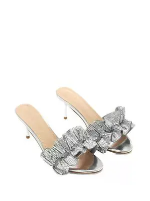 TWENTY FOURHAITCH Embellished Ruffled Heeled Sandals