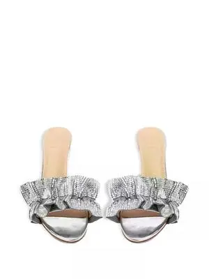 TWENTY FOURHAITCH Embellished Ruffled Heeled Sandals