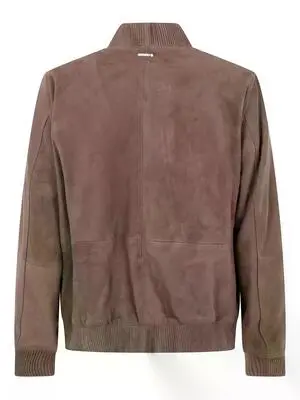 Michael Kors Ribbed-cuff Suede Bomber Jacket - Brown