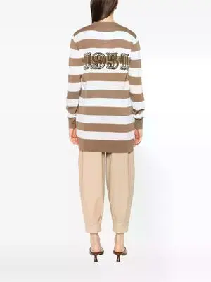 Max Mara Striped V-neck Cardigan - Brown