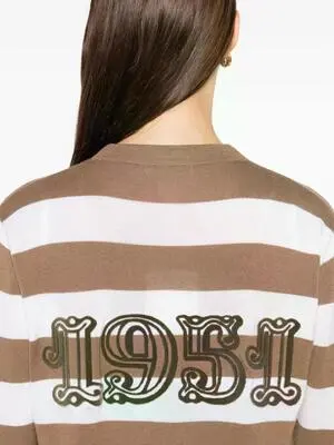 Max Mara Striped V-neck Cardigan - Brown