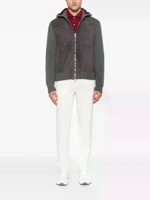 Brunello Cucinelli Suede Zip-up Bomber Jacket - Grey