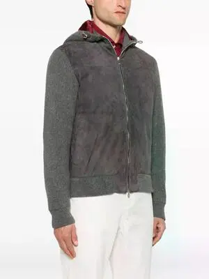 Brunello Cucinelli Suede Zip-up Bomber Jacket - Grey