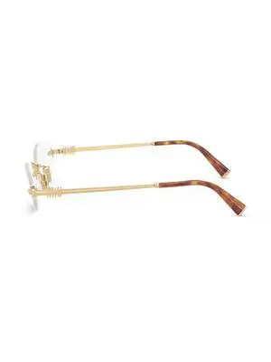 Miu Miu Logo-plaque Round-frame Glasses