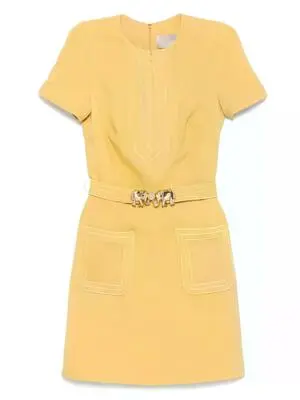 Elie Saab Short Dress With Elephant Buckle - Neutrals