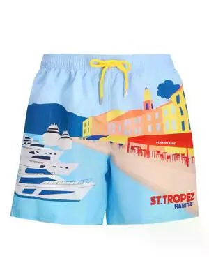 MC2 SAINT BARTH Graphic-print Swim Shorts - Blue