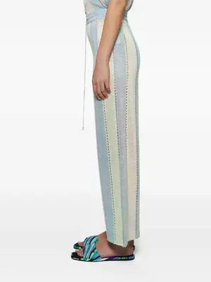 Calle Del Mar Cabana Stripes Knit Trousers - Blue
