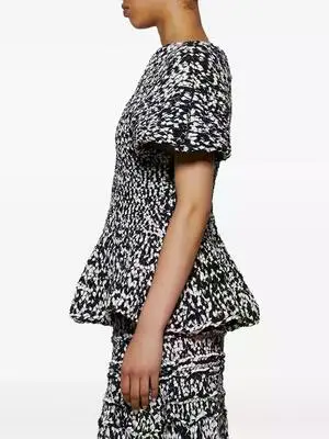 Khaite Mathilde Bubble-sleeve Peplum Top - Blue