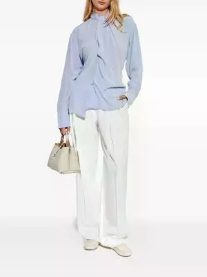 Victoria Beckham Draped Silk Blouse - Blue