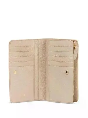 LANCEL Ninon Leather Compact Wallet - Neutrals
