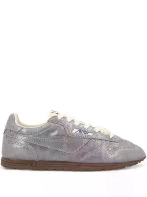 AUTRY Windspin Metallic Leather Sneakers - Silver