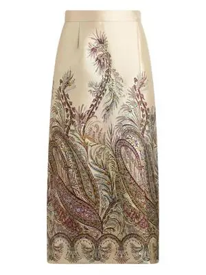 Etro Paisley Jacquard Midi Skirt - Neutrals