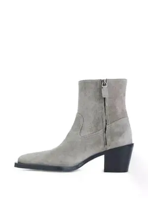 STUART WEITZMAN 60mm Suede Heeled Cowboy Boots - Grey