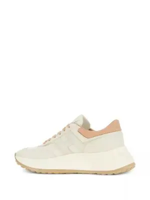 Hogan Hi-fi Panelled Leather Trainers - Neutrals