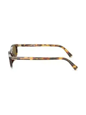 Miu Miu Tortoiseshell Effect Oval Sunglasses