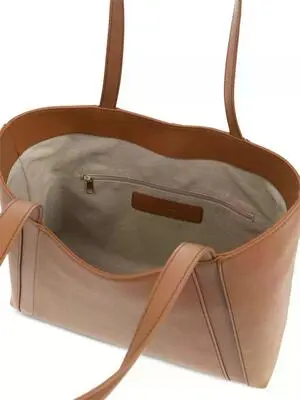 Furla Goccia Leather-paneled Clasp Tote Bag - Brown