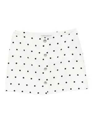Alessandra Rich Polka Dot Miniskirt - White