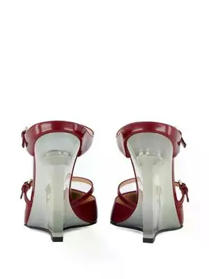 Gucci Buckle-detail Wedge Mules - Red