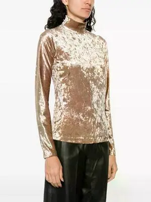 FORTE_FORTE Velvet Finish Top - Brown