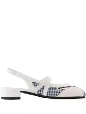 CAREL 20mm Slingback Flat Pumps - White