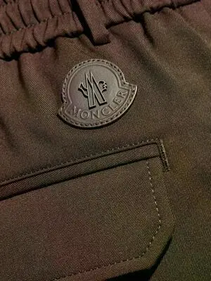 Moncler Logo-patch Trousers - Brown