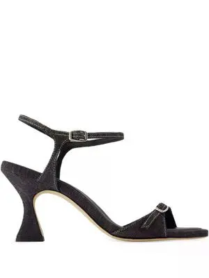 CAREL 70mm Slingback Denim Heeled Sandals - Black