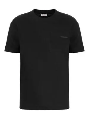 Brunello Cucinelli Embellished Pocket T-shirt - Black