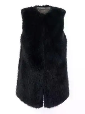 Herno Faux-fur Sleeveless Vest - Black