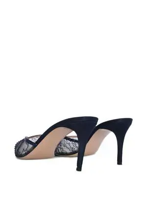 ANDREA WAZEN 75mm Katy Lace-embellished Mules