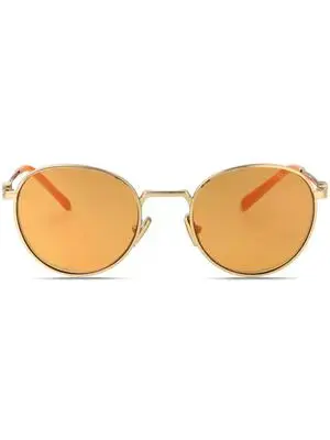 Miu Miu Round Frame Sunglasses - Gold