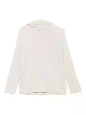 Max Mara Ribbed Hooded Jumper - Neutrals
