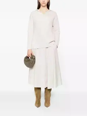Max Mara Ribbed Hooded Jumper - Neutrals