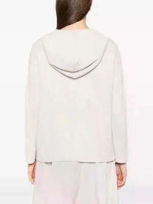 Max Mara Ribbed Hooded Jumper - Neutrals
