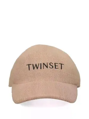 TWINSET Embroidered Logo Knitted Baseball Cap - Neutrals