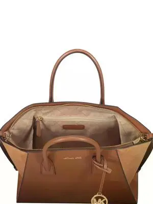 Michael Kors Avril Leather Tote Bag - Brown