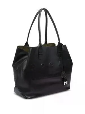 Hogan Embossed Leather Tote Bag - Black