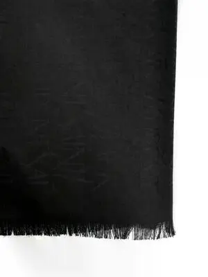 Saint Laurent Logo-jacquard Fringed Scarf