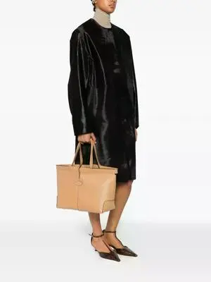 TOD'S Leather Tote Bag - Neutrals