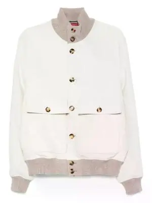 Brunello Cucinelli Button-up Bomber Jacket - Neutrals