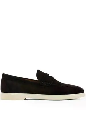 Magnanni Tonal-stitching Leather Loafers - Brown