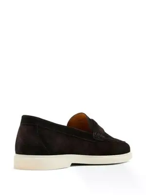 Magnanni Tonal-stitching Leather Loafers - Brown