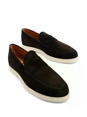 Magnanni Tonal-stitching Leather Loafers - Brown