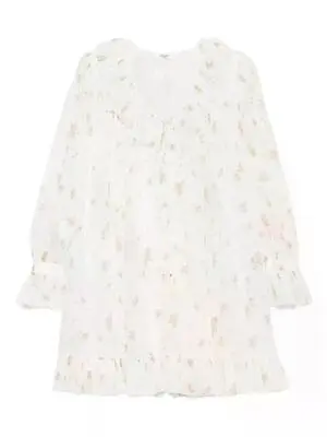 Chloé Gathered Floral-print Mini Dress - White