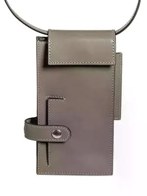 MERRYL TIELMAN Mini Jimmy Flap-pocket Leather Bag - Grey