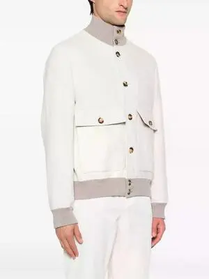 Brunello Cucinelli Button-up Bomber Jacket - Neutrals