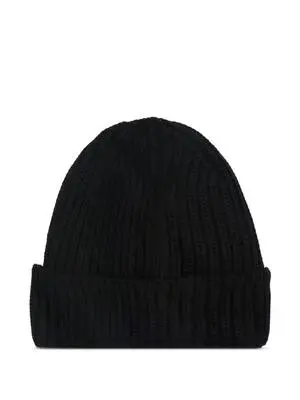 C.P. COMPANY Goggle-lens Ribbed Beanie - Black